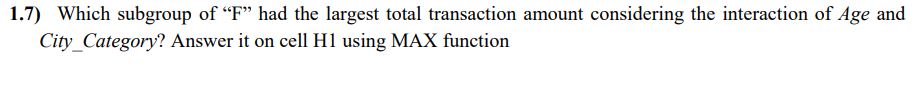 1.7) Which subgroup of "F" had the largest total | Chegg.com