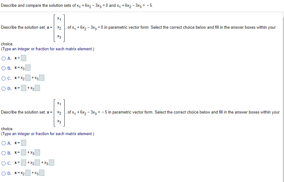 Solved Describe and compare the solution sets of xy +6x2 – | Chegg.com
