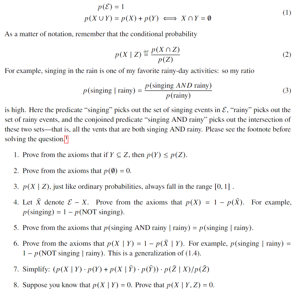 Solved Solve the questions 1,2,5,6,8. Let E≠∅ denote the | Chegg.com