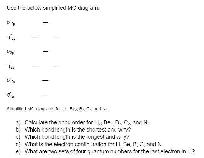 Solved Use the below simplified MO diagram. Simplified MO | Chegg.com