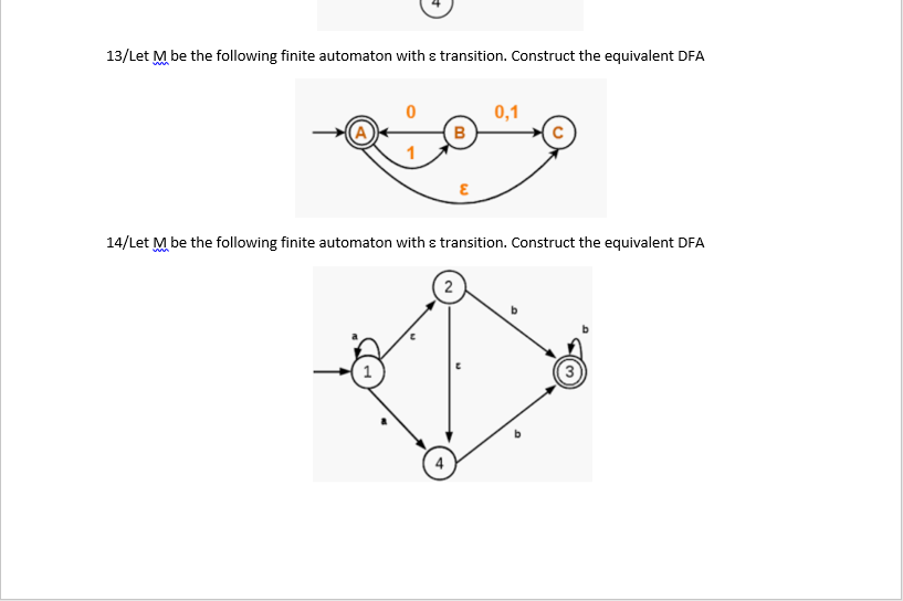 Solved 13/Let M be the following finite automaton with a | Chegg.com