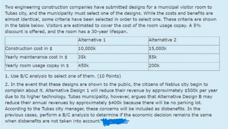 Solved Two engineering construction companies have submitted | Chegg.com
