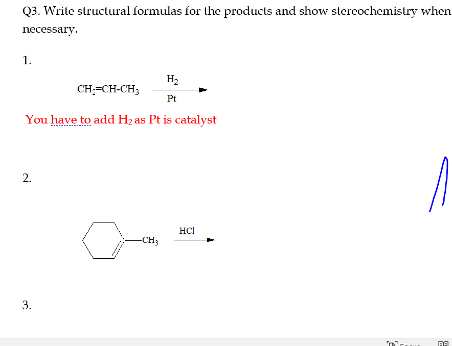 Solved Q3. Write structural formulas for the products and | Chegg.com