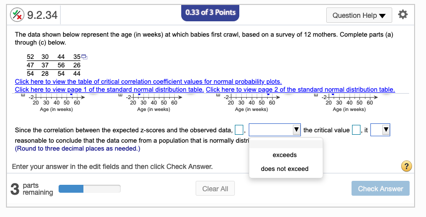 Solved Since The Correlation Between The Expected Z Scores