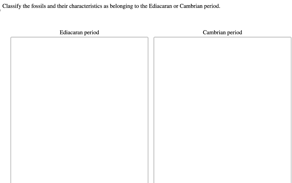 Solved Classify the fossils and their characteristics as | Chegg.com