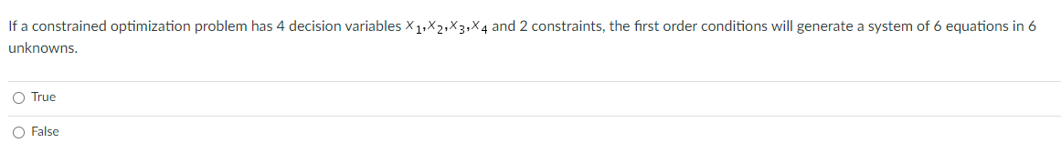 Solved If a constrained optimization problem has 4 decision | Chegg.com
