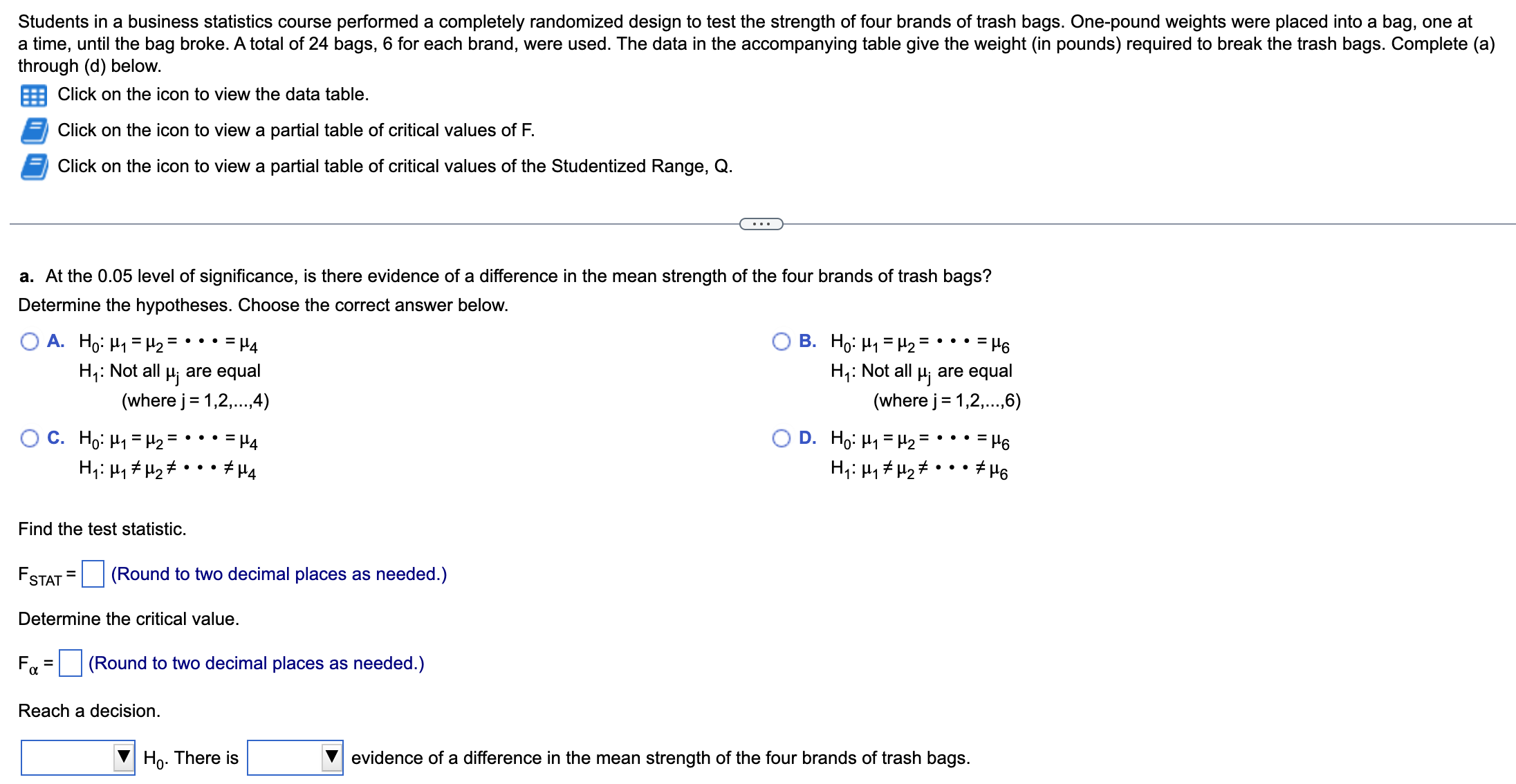 Solved Students in a business statistics course performed a | Chegg.com