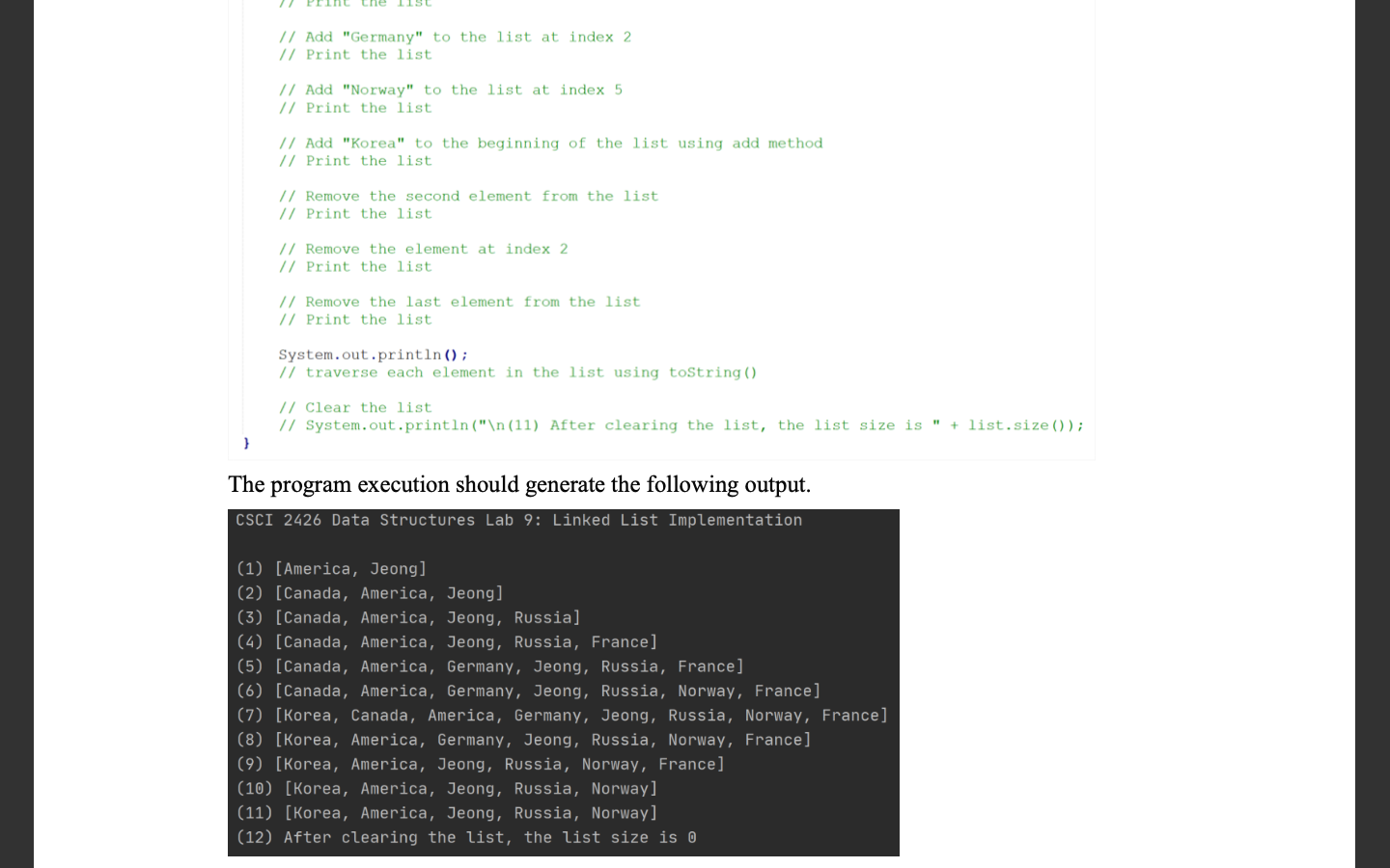 MyLinkedList class: package com.company; /* * CSCI | Chegg.com