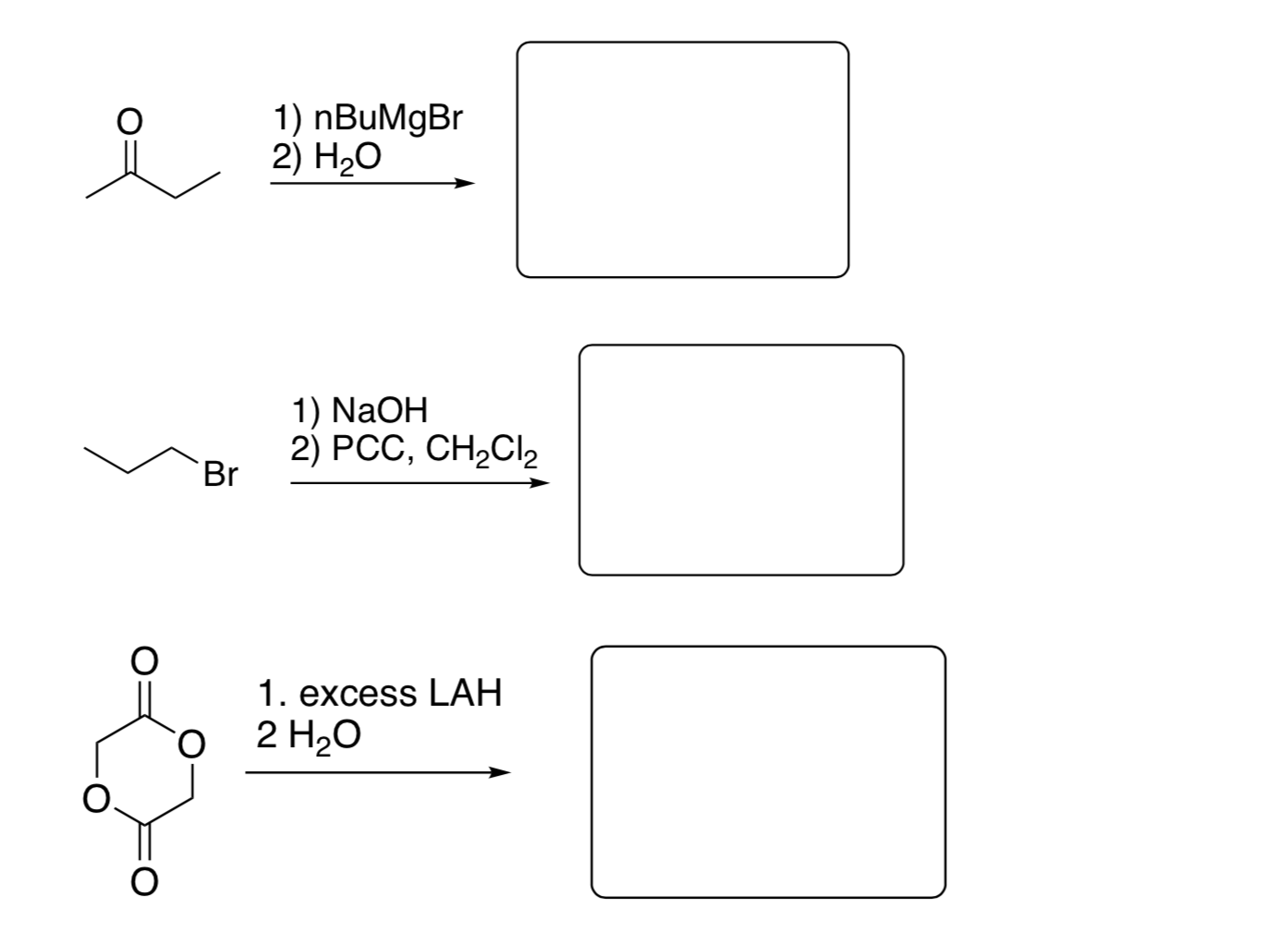 Solved 요 1) nBuMgBr 2) H20 1) NaOH 2) PCC, CH2Cl2 Br 1. | Chegg.com