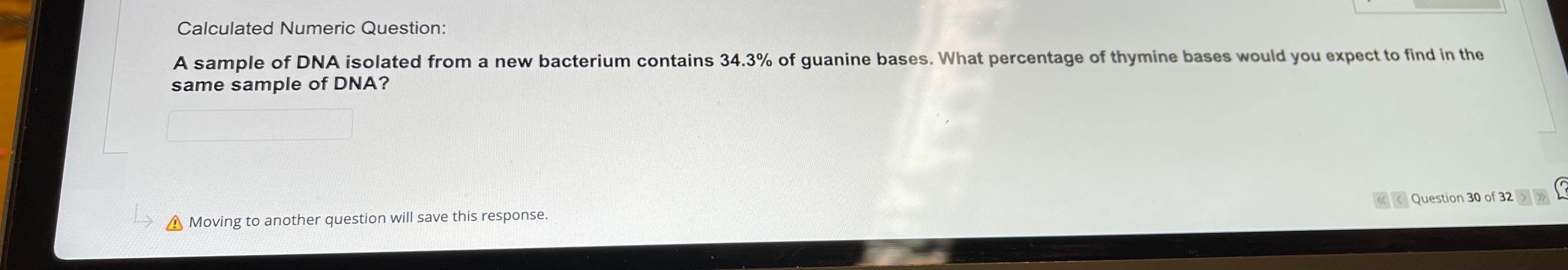 Solved Calculated Numeric Question: A sample of DNA isolated | Chegg.com