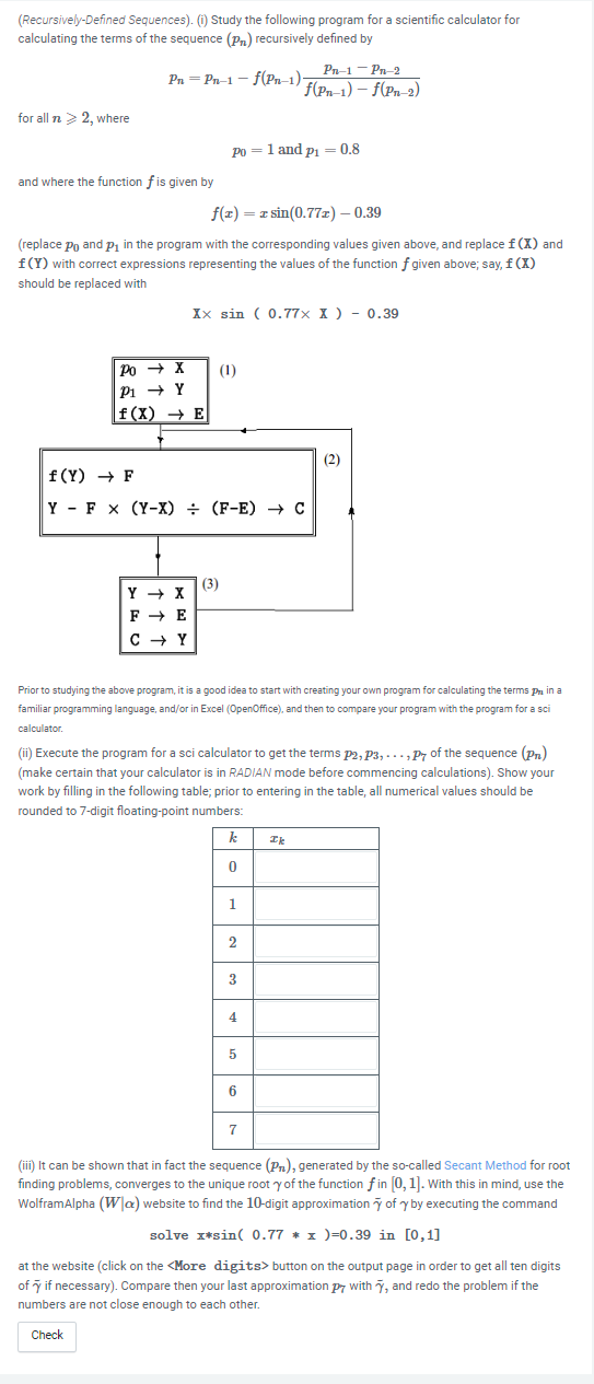 Solved (Recursively-Defined Sequences). (i) ﻿Study the | Chegg.com