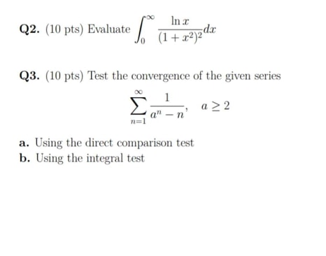 Solved Q2. (10 pts) Evaluate $ Inc d. (1 + x2)2" Q3. (10 | Chegg.com