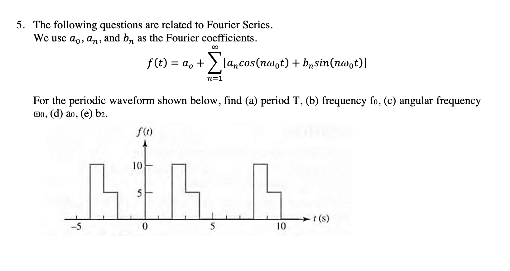 Solved 5. The following questions are related to Fourier | Chegg.com