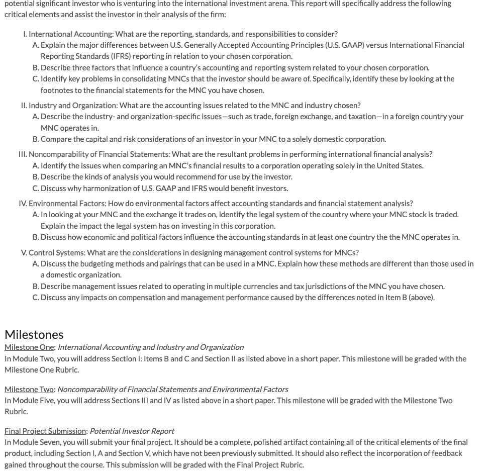 Solved Final Project Guidelines and Rubric ACC 312 Final | Chegg.com