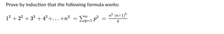 Solved Prove by induction that the following formula works: | Chegg.com