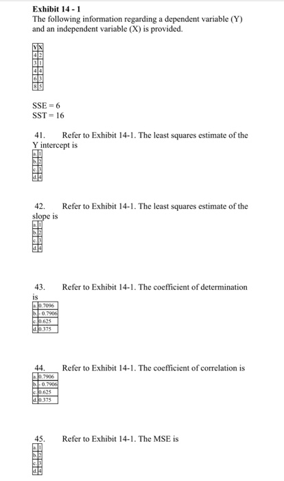 Solved Exhibit 14-1 The following information regarding a | Chegg.com