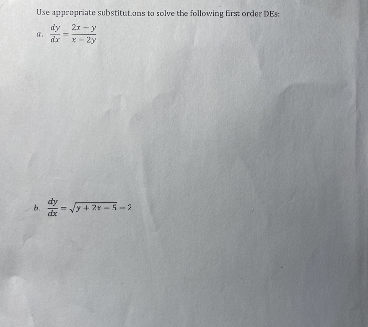 Solved Use appropriate substitutions to solve the following | Chegg.com