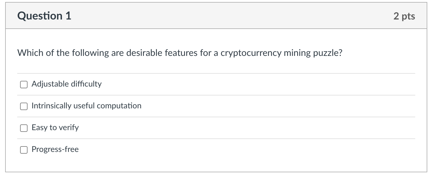 Solved Which of the following are desirable features for a | Chegg.com