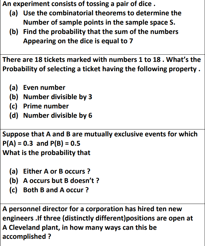 Solved An experiment consists of tossing a pair of dice . | Chegg.com