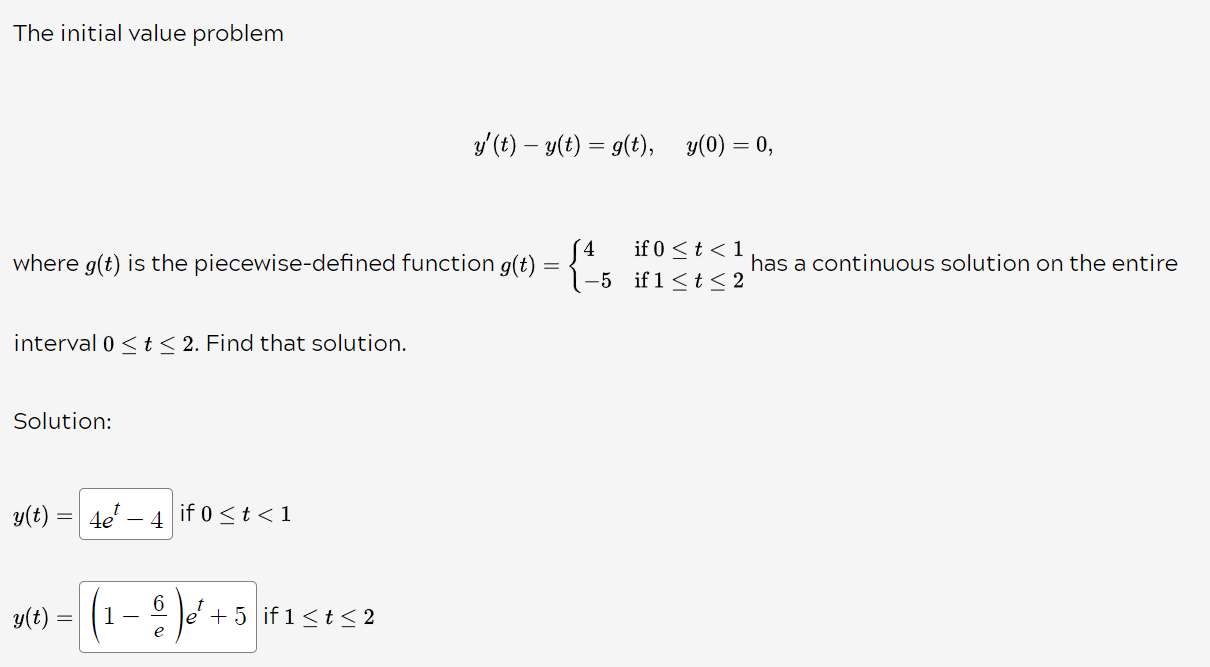 Solved where g(t) ﻿is the piecewise-defined function | Chegg.com