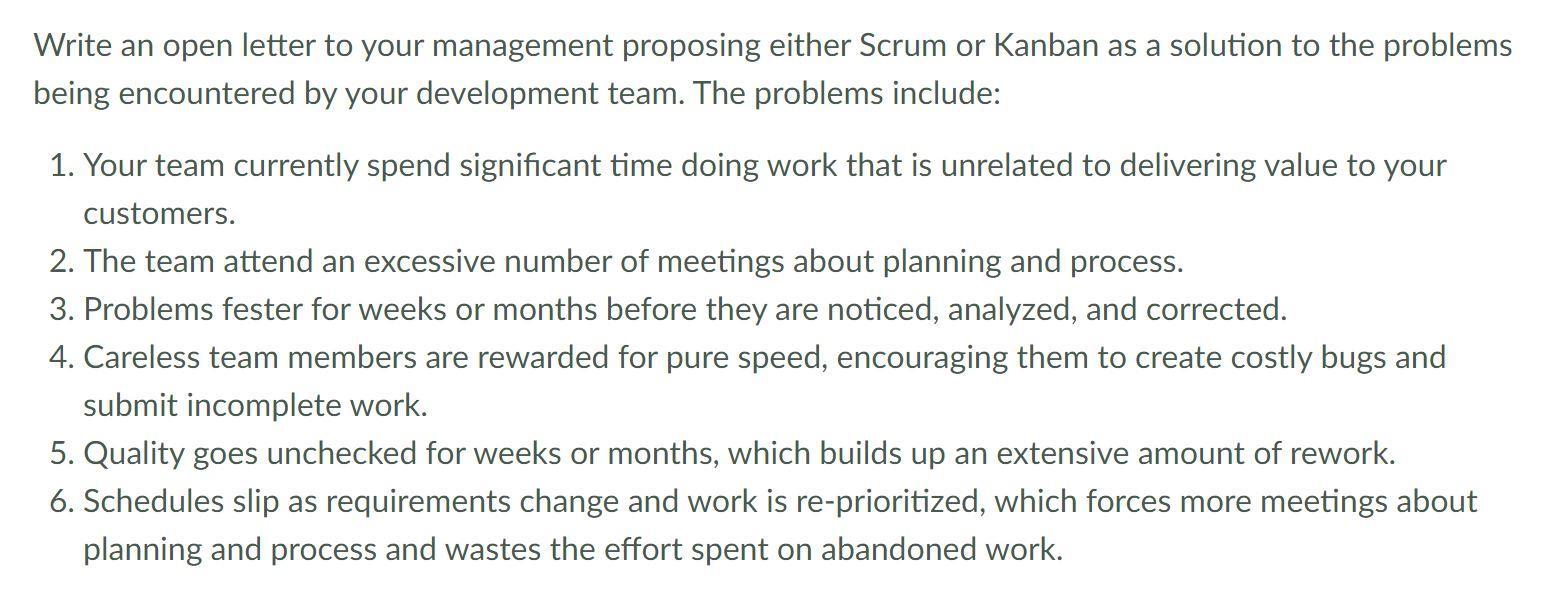 Solved Write an open letter to your management proposing | Chegg.com