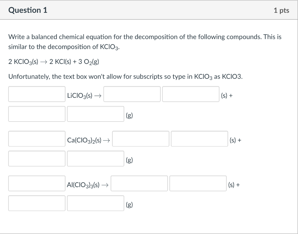 Solved Write a balanced chemical equation for the | Chegg.com