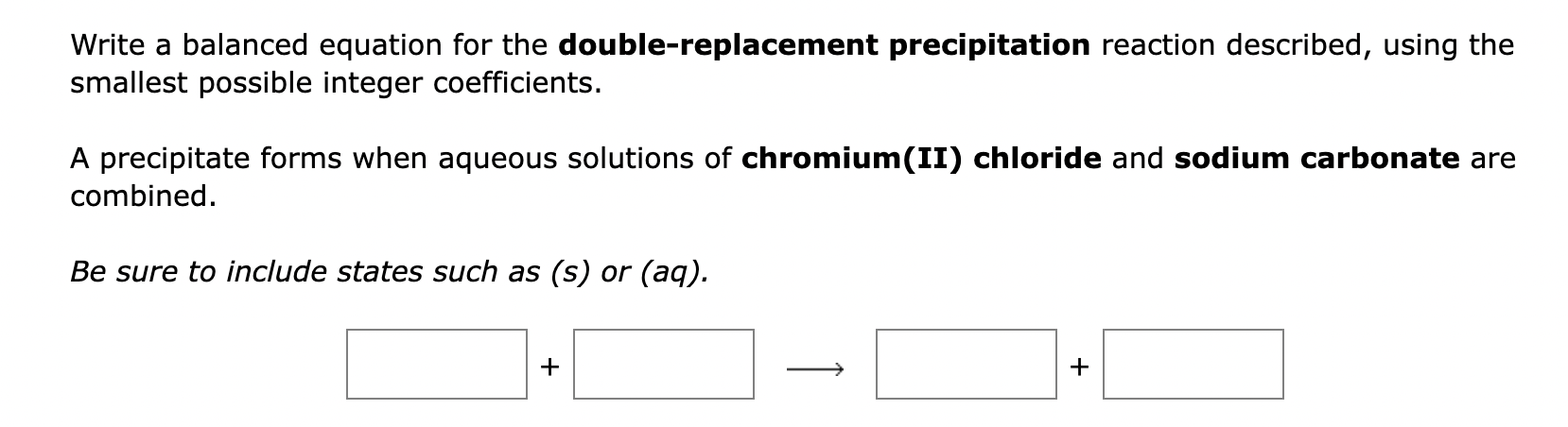 Solved Write a balanced equation for the double-replacement | Chegg.com