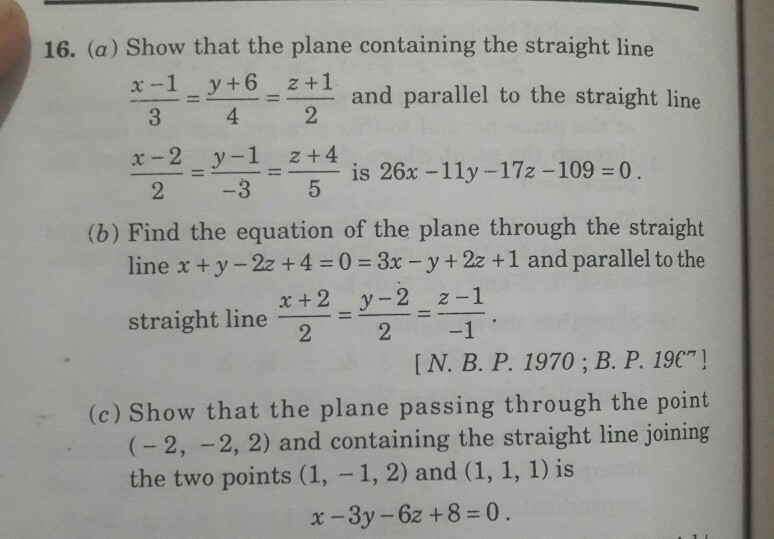 Find The Equation Of A Plane Passing Through Two Points And Parallel To