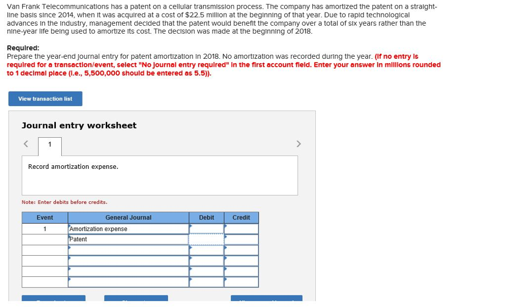 Solved Van Frank Telecommunications has a patent on a | Chegg.com