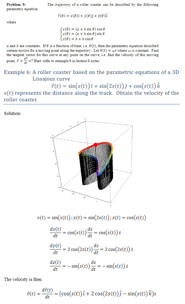 Solved Problem 5: parametric equation The trajectory of a | Chegg.com