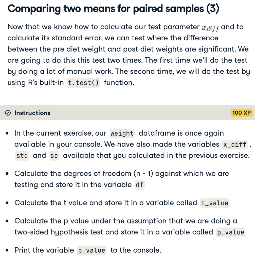 Solved Comparing two means for paired samples (3) Now that | Chegg.com