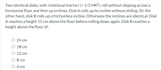 Solved Two Identical Disks With Rotational Inertia 