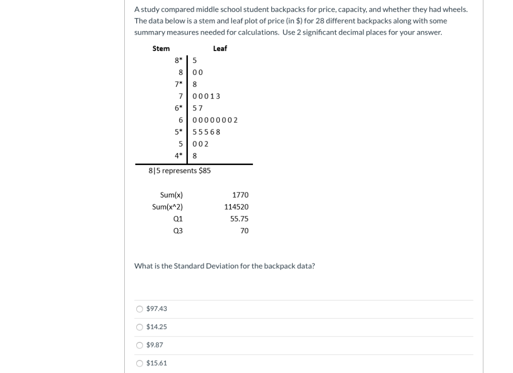 Solved Question 15 0.07 pts A survey was conducted to | Chegg.com