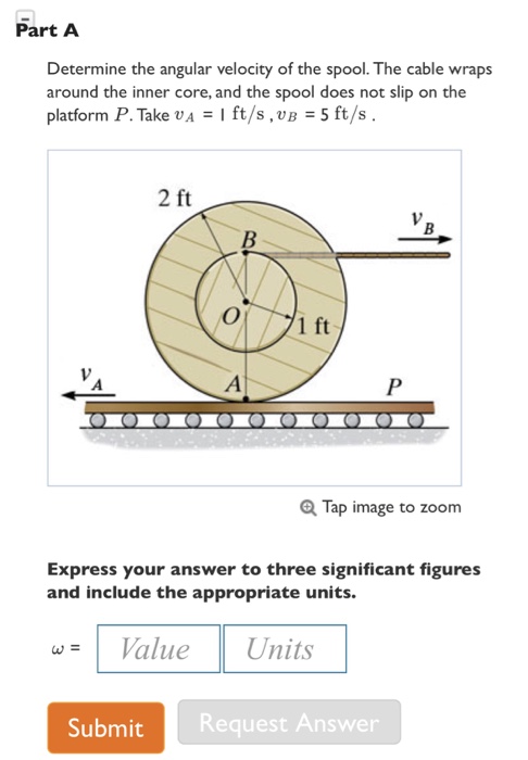 Solved Part A Determine the angular velocity of the spool. | Chegg.com