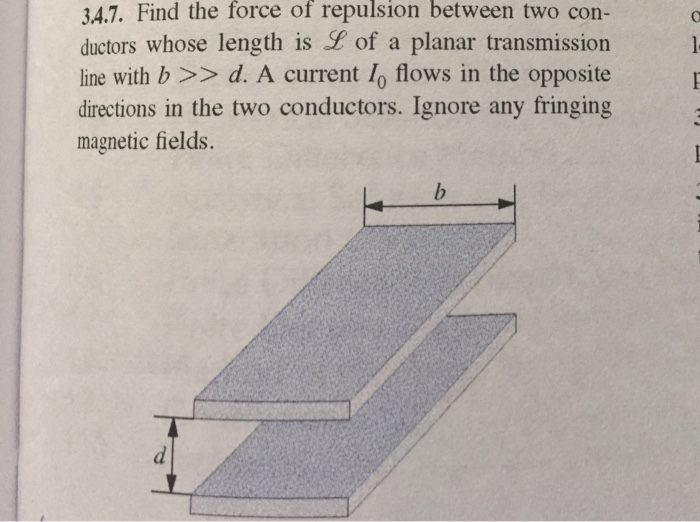 Solved Find the force or repulsion between two conductors | Chegg.com
