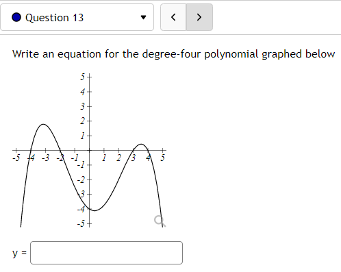 Solved Write an equation for the degree-four polynomial | Chegg.com