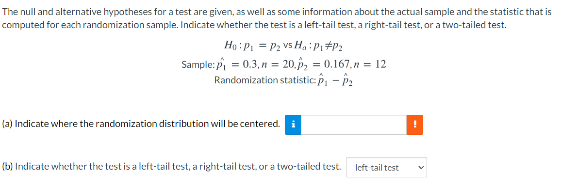Solved The null and alternative hypotheses for a test are | Chegg.com