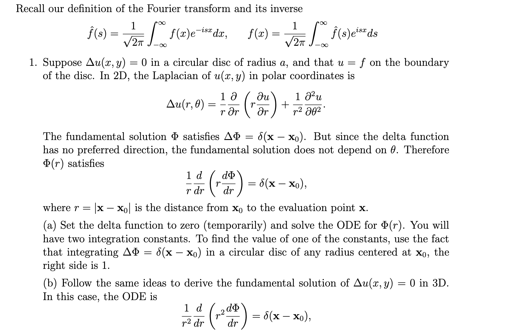 Solved Recall our definition of the Fourier transform and | Chegg.com