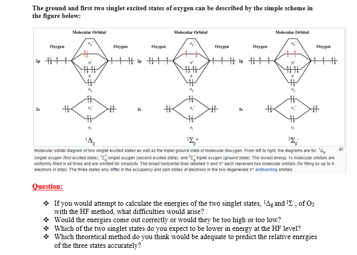 Solved The ground and first two singlet excited states of | Chegg.com