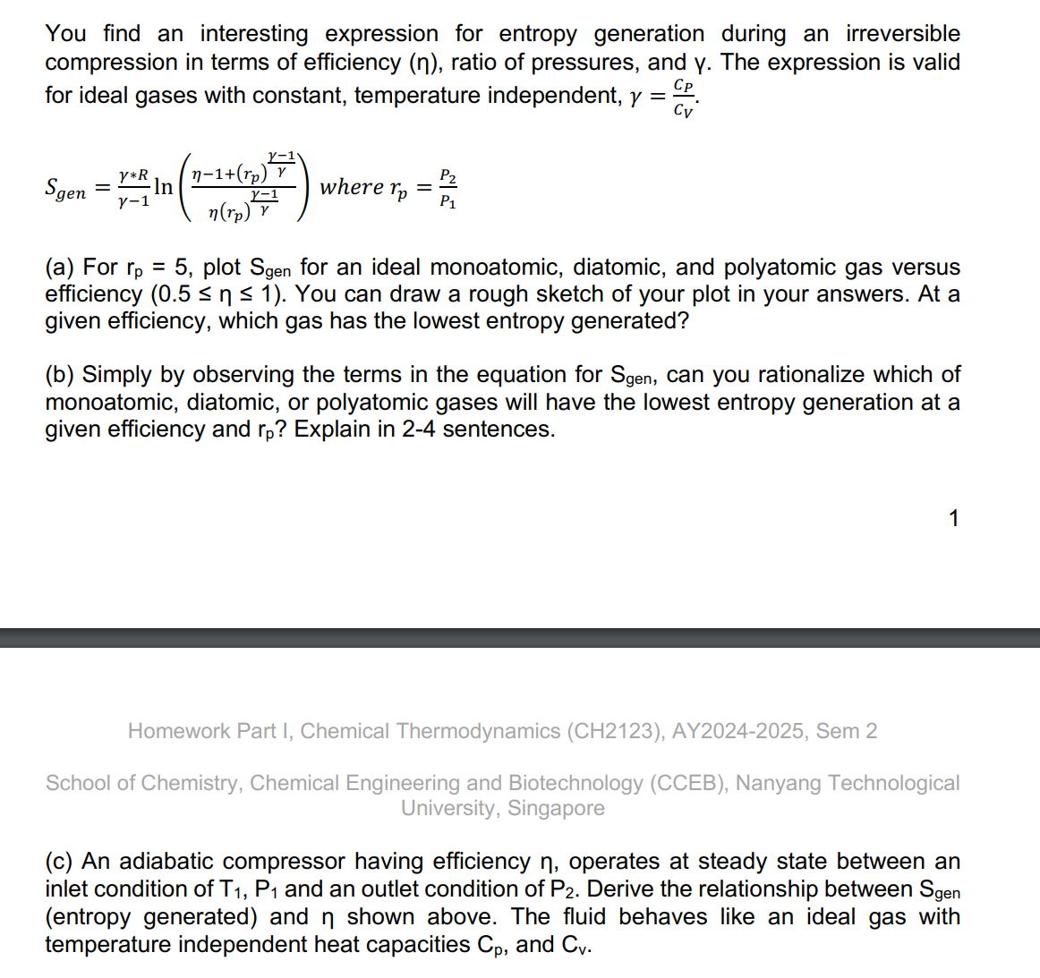 You find an ﻿interesting expression for entropy | Chegg.com