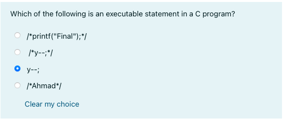 Solved Which of the following is an executable statement in | Chegg.com