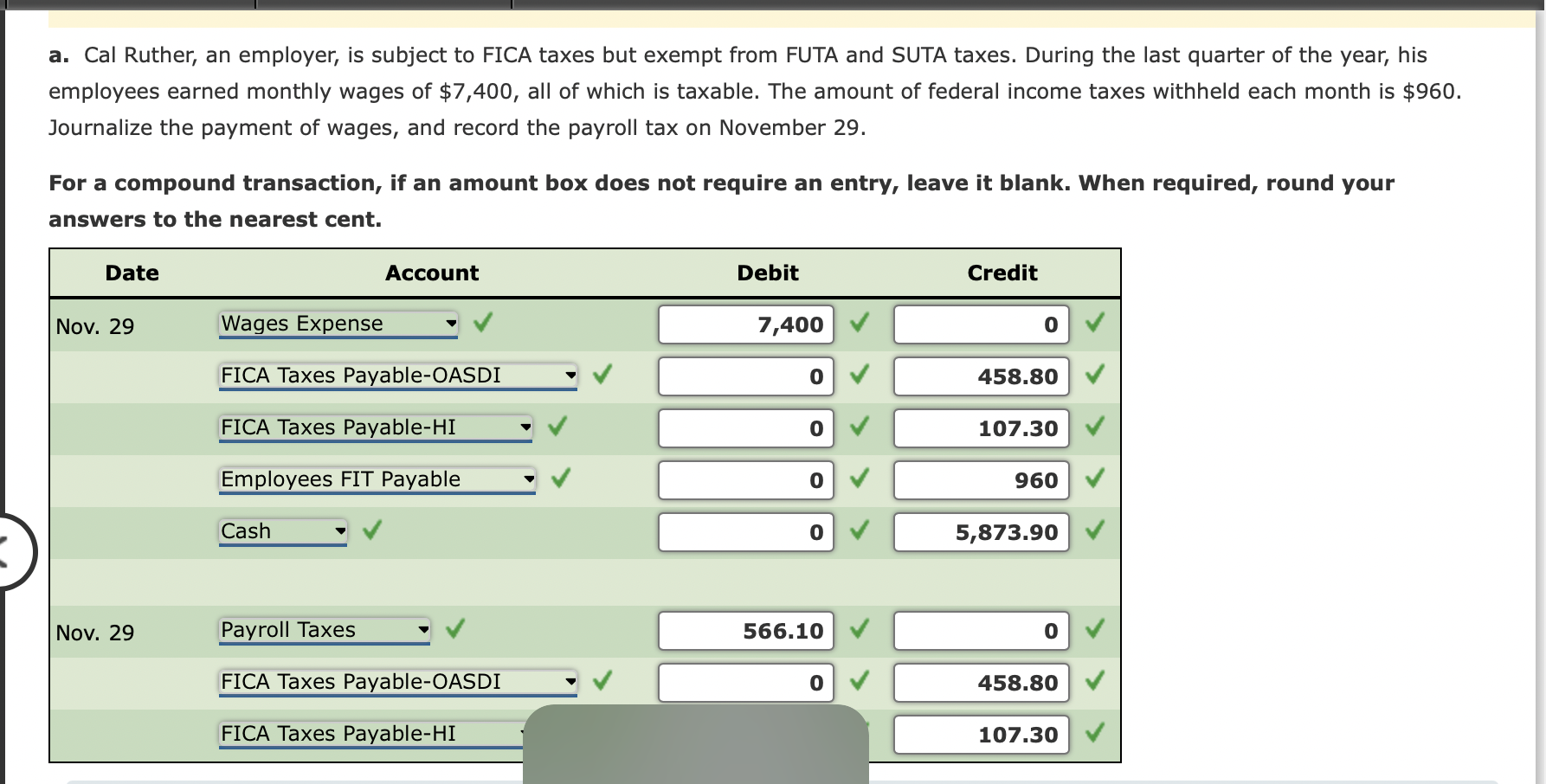 Solved Example 6 5 The Journal Entry To Record The Payroll Chegg