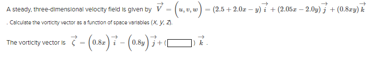 Solved A steady, three-dimensional velocity field is given | Chegg.com