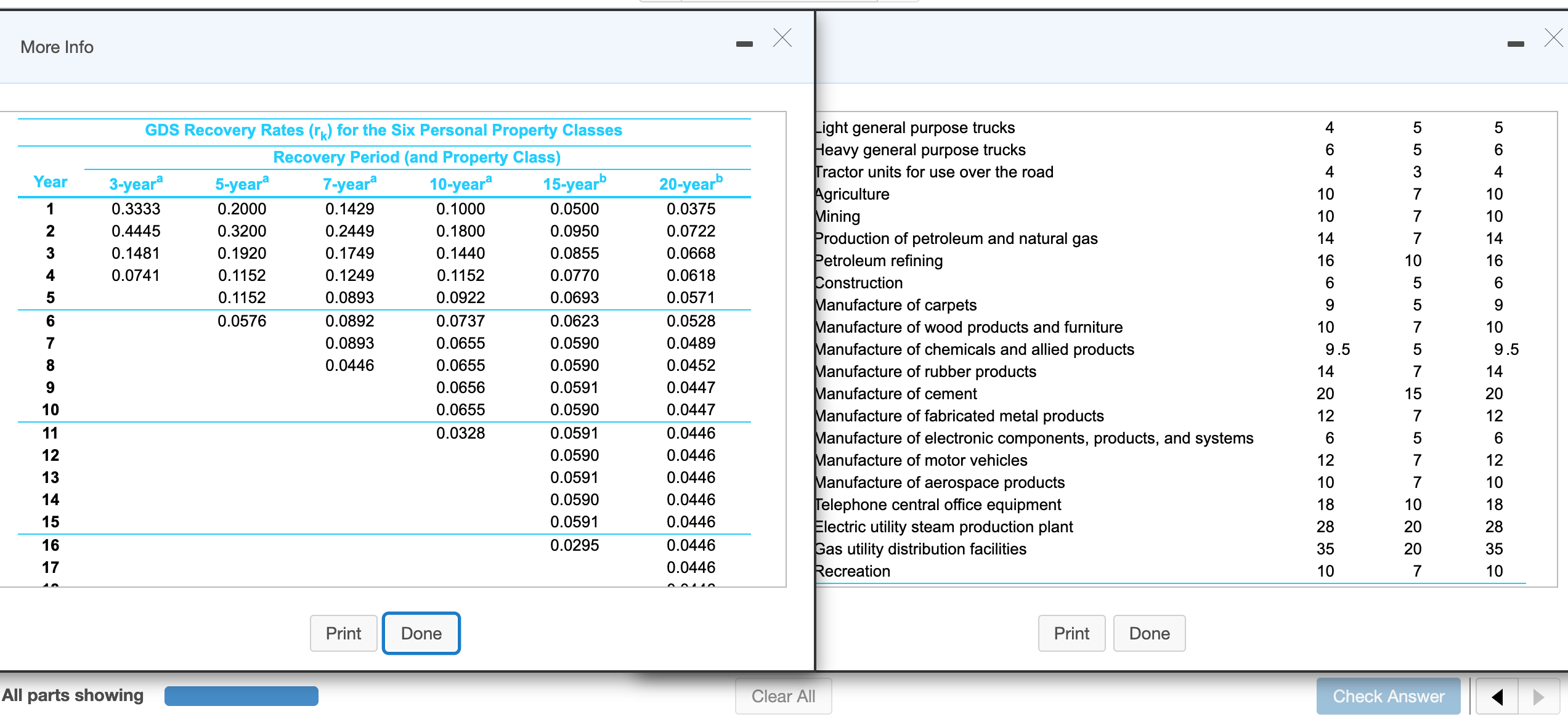 A piece of construction equipment (asset class 15.0) | Chegg.com