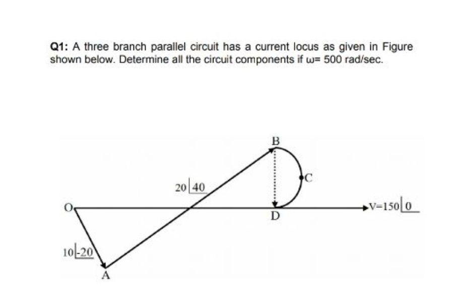 Solved Q1: A three branch parallel circuit has a current | Chegg.com