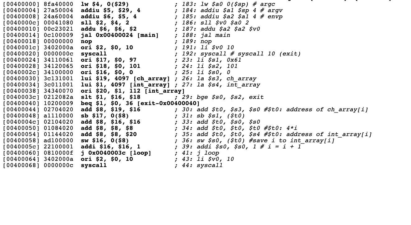 Solved [00400000] 8fa40000 [00400004] 27a50004 [00400008] | Chegg.com
