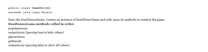 Solved public class RandGuessGame extends java.lang-Object | Chegg.com