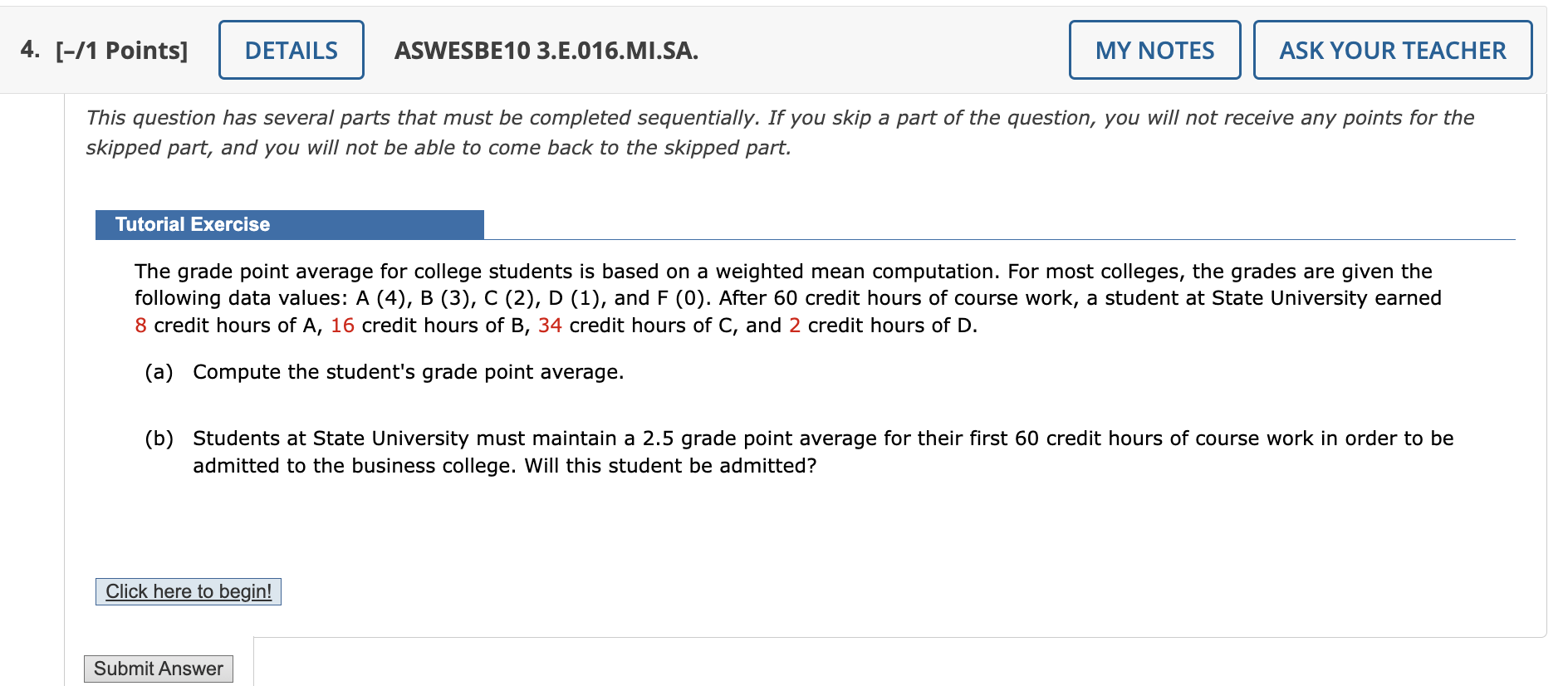 1 Points] ASWESBE10 3.E.016.MI.SA. This question has | Chegg.com