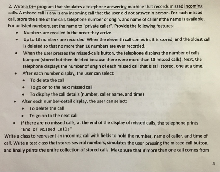 Solved 2. Write a Ctt program that simulates a telephone | Chegg.com