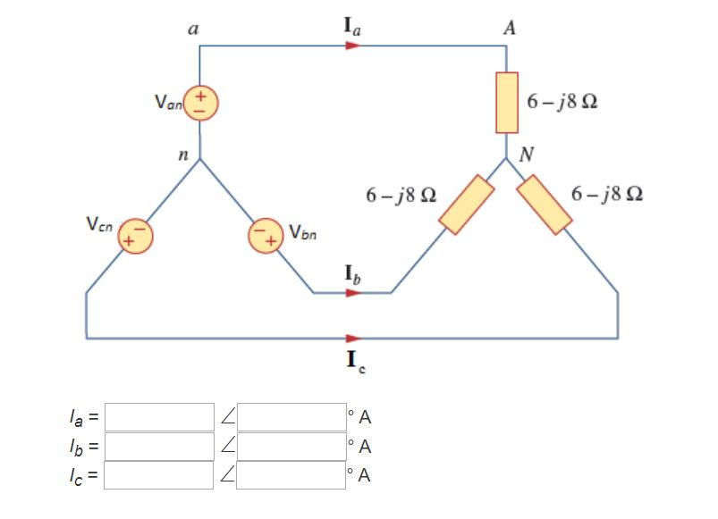 Solved Determine the line currents in the three-phase | Chegg.com